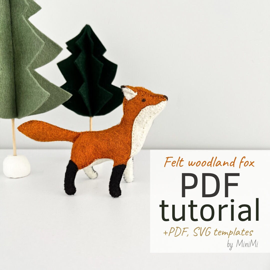 Woodland 3D Standing Red Fox PDF Pattern Download, Sewing Tutorial - Etsy