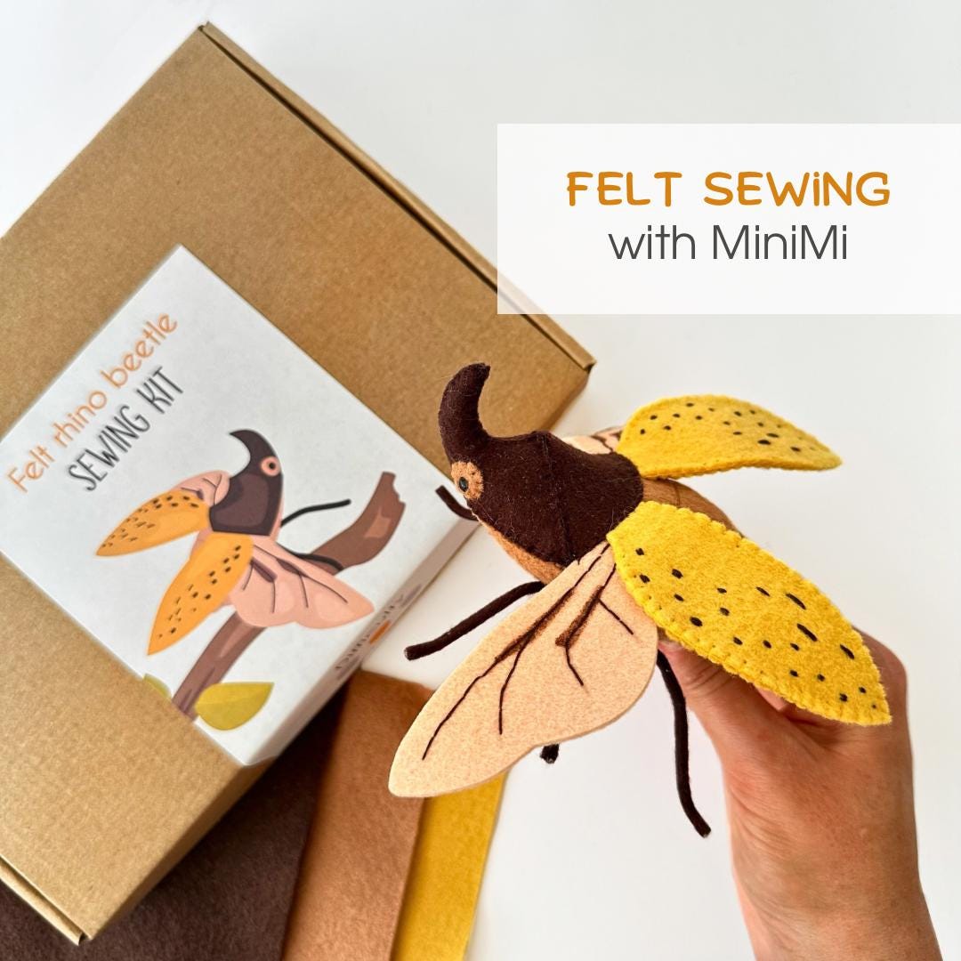 Felt Realistic Rhino Beetle Sewing Kit: DIY Craft Project With Supplies ...