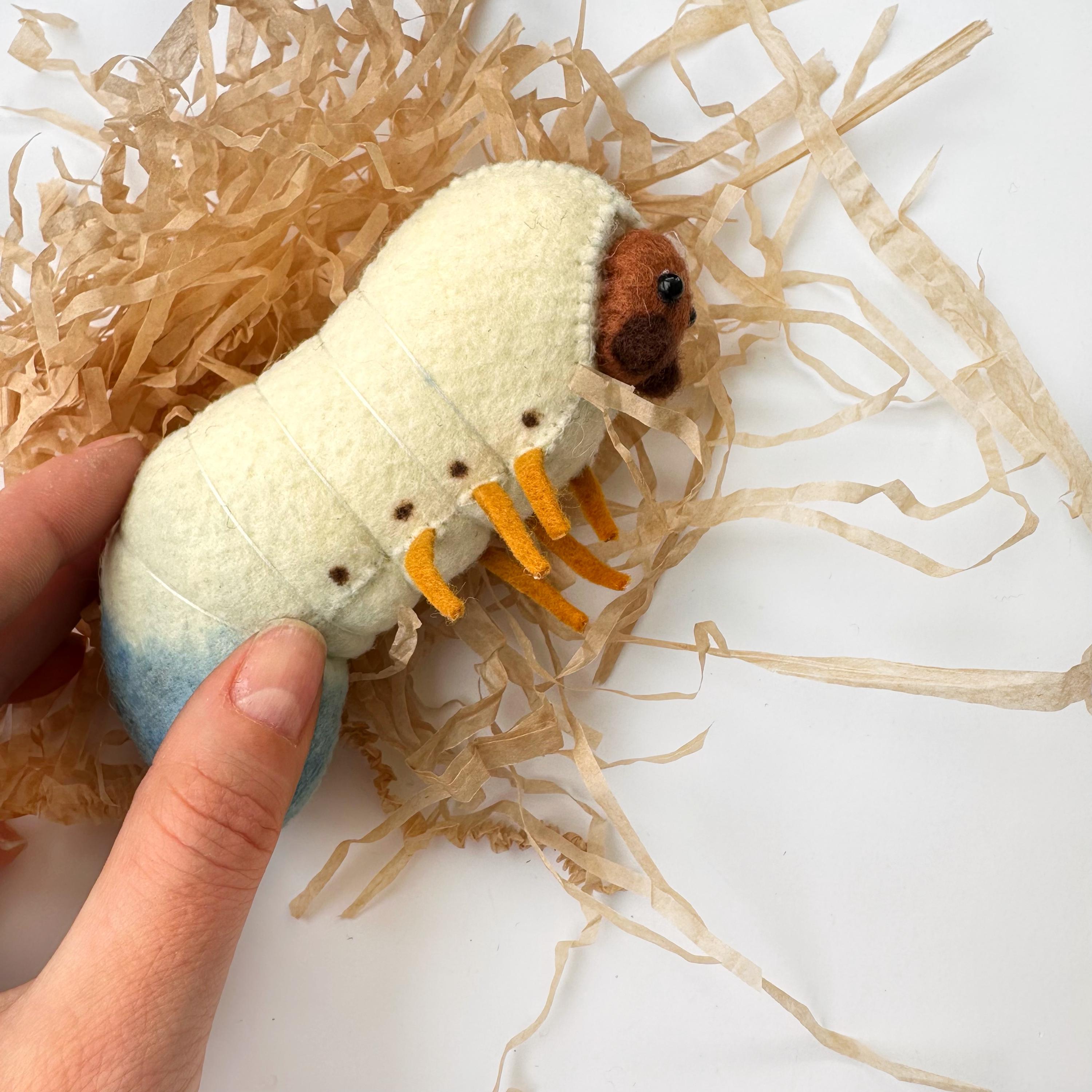 Realistic White Worm PDF Pattern Download, Sewing Tutorial. Beetle ...