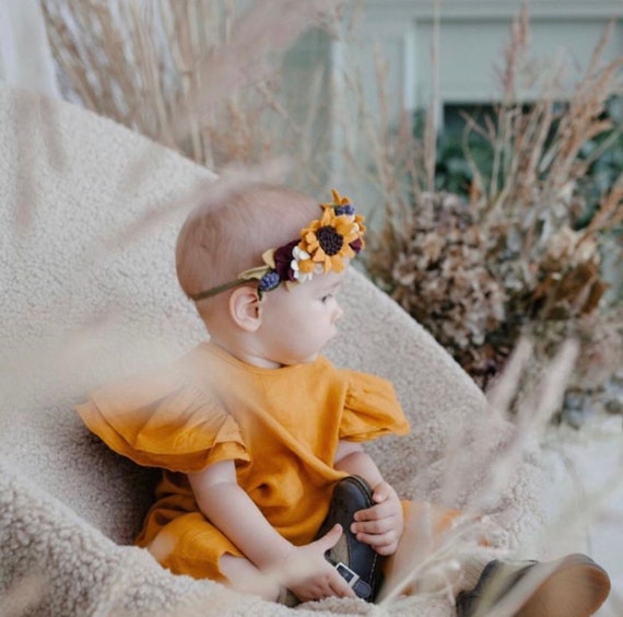 Autumn fall felt sunflowers crown | Etsy