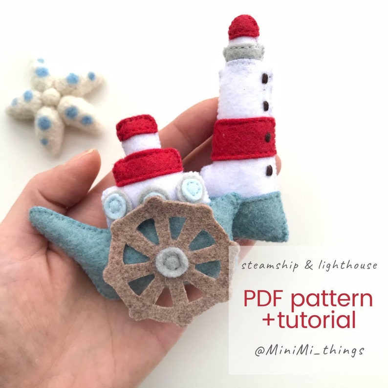 Nautical Ship and Lighthouse Pdf Pattern. Sewing Tutorial. - Etsy