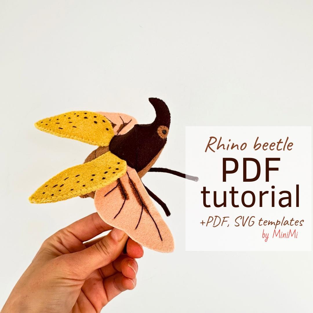 Realistic Bug Design: Felt Rhino Beetle PDF Sewing Pattern - Etsy