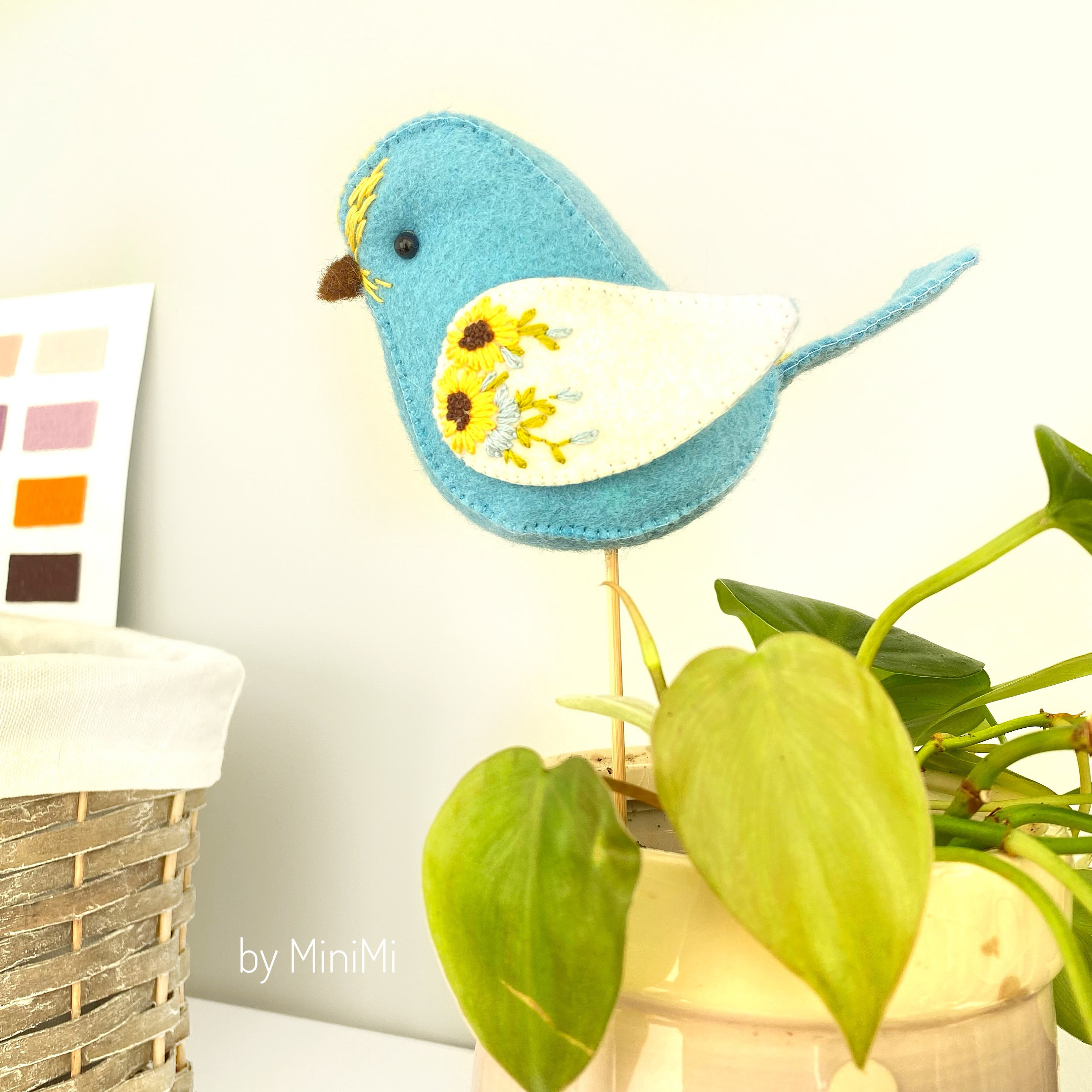 Felt 3d Bird With Embroidery PDF Pattern Download Sewing | Etsy