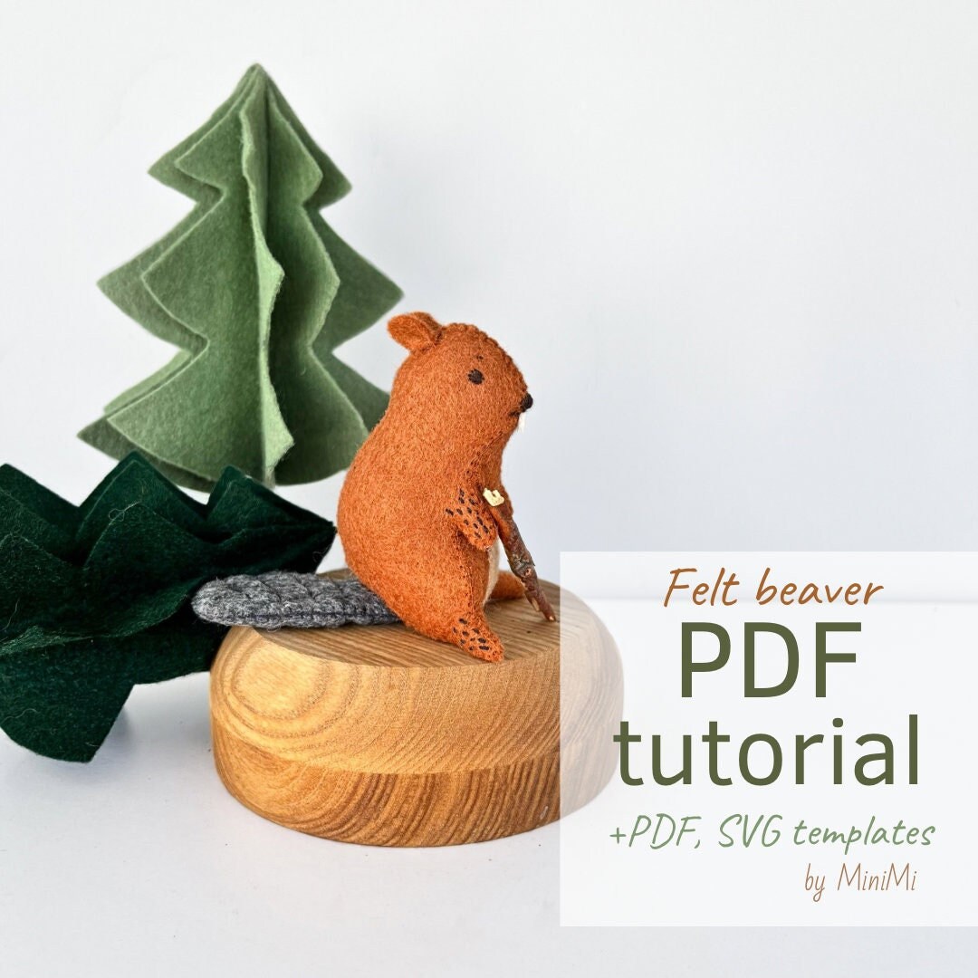 Felt Woodland Beaver PDF Pattern Download, Sewing Tutorial - Etsy