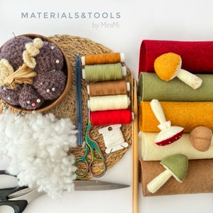 Woodland Felt Mushrooms Bundle PDF Pattern, DIY Insect Sewing Tutorial ...