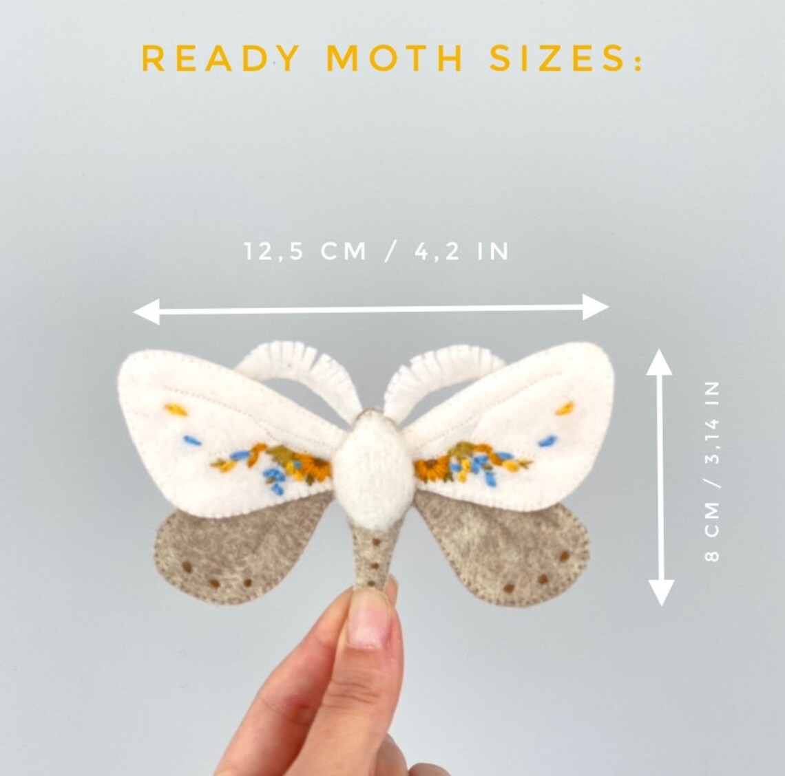Felt Fall Embroider Moth Video Tutorial PDF SVG EPS Pattern - Etsy