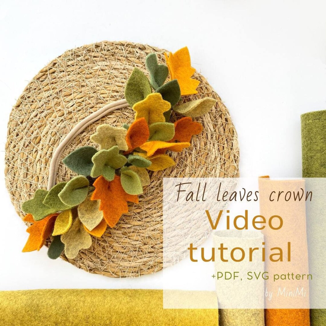 Fall Leaves Felt Crown Video Tutorial PDF SVG Pattern - Etsy