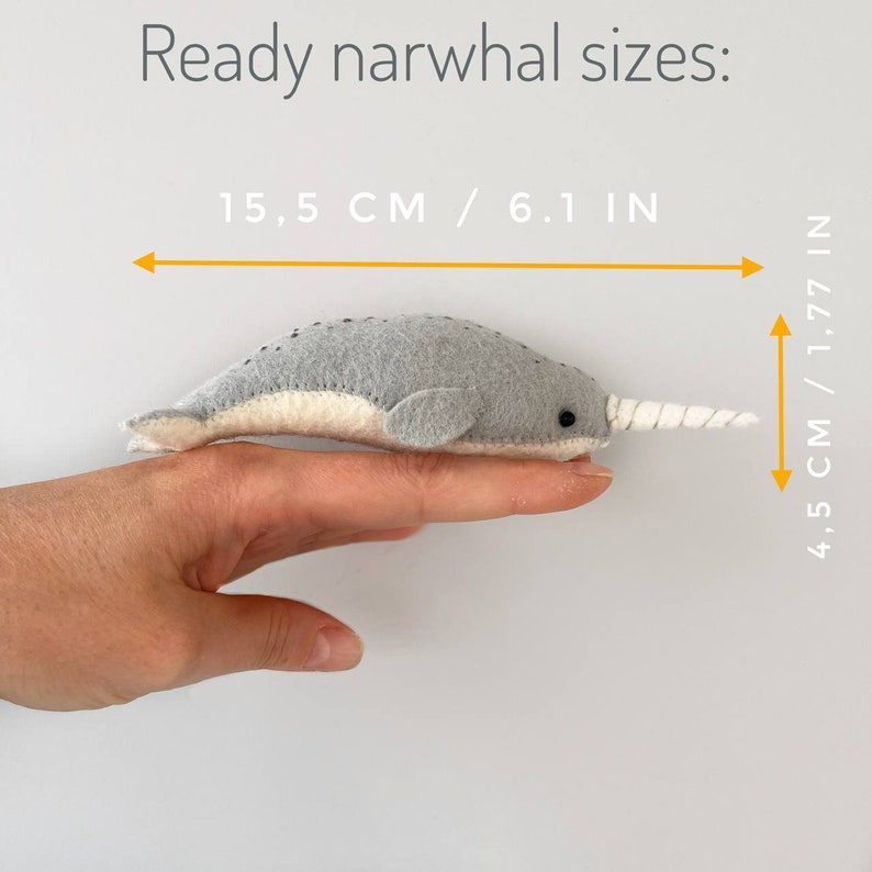 Felt Dolphin and Narwhal PDF Pattern Download Sewing Tutorial - Etsy