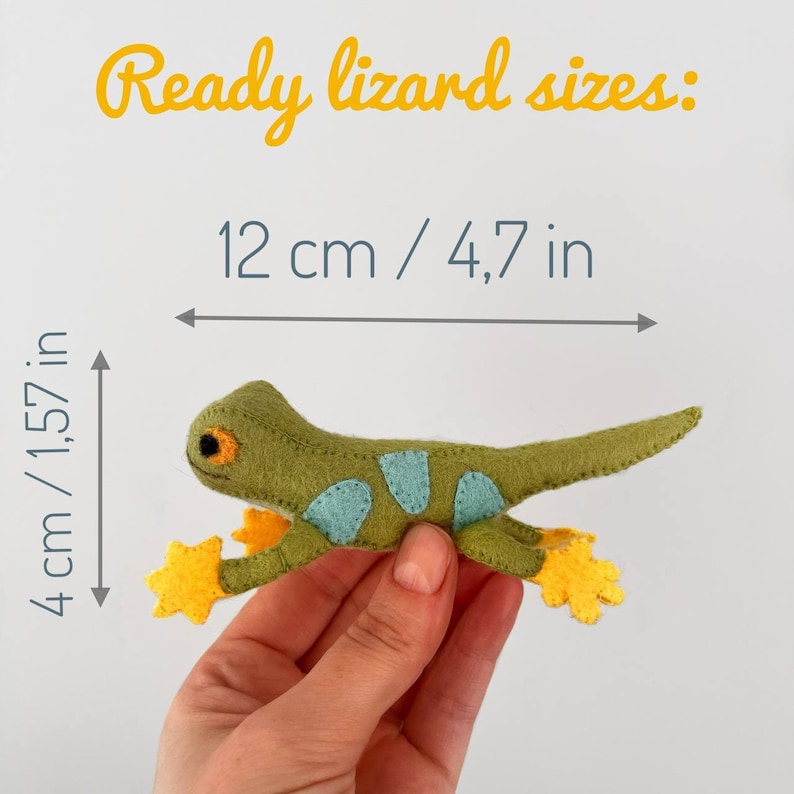 Tropical Felt Lizard PDF Pattern Download Sewing Tutorial - Etsy