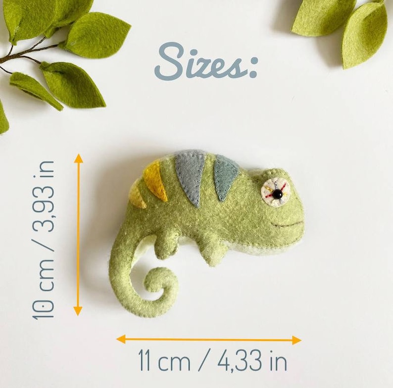 Summer Felt 3d Chameleon PDF Pattern Download Sewing Tutorial - Etsy