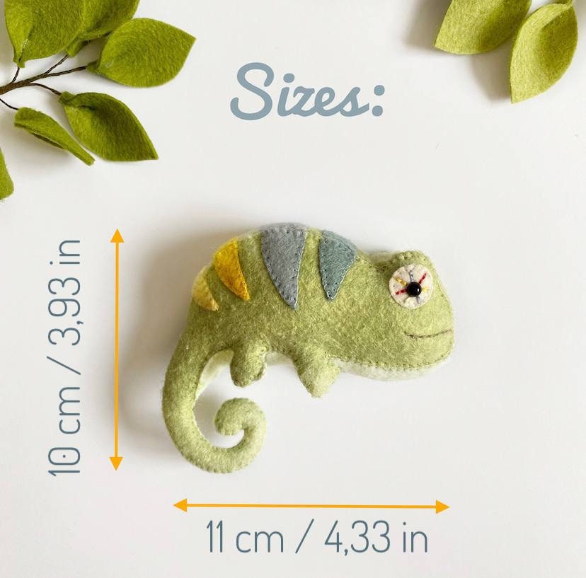 Summer Felt 3d Chameleon PDF Pattern Download Sewing Tutorial - Etsy
