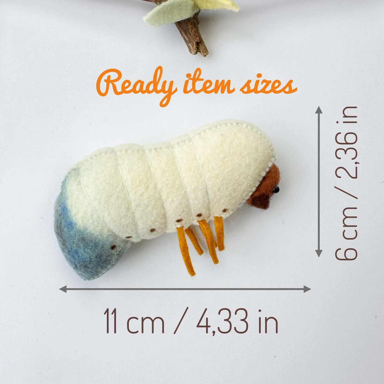 Realistic White Worm PDF Pattern Download, Sewing Tutorial. Beetle ...