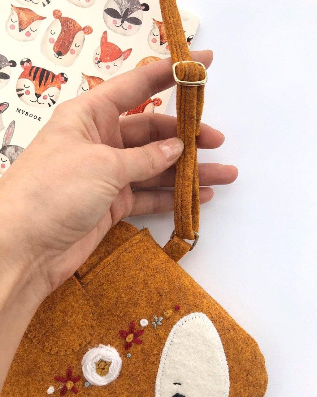 Tote Felt Bag PDF Pattern Fox With Floral Embroidery - Etsy