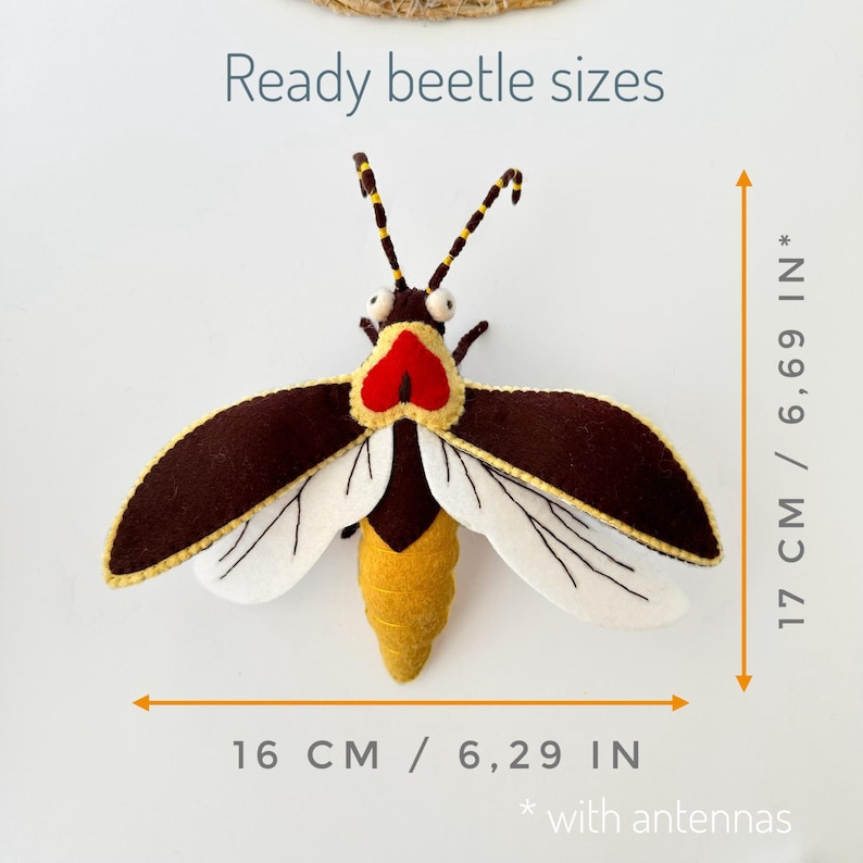 Felt Firefly Beetle Sewing Pattern: Stuffed Bug DIY (PDF Pattern) - Etsy
