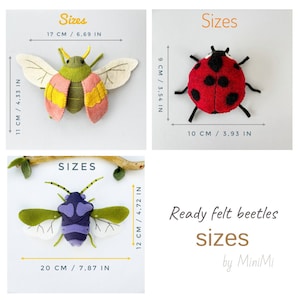 Spring Felt Beetle Set Ladybug, Stink Bug PDF Pattern Download, Sewing ...