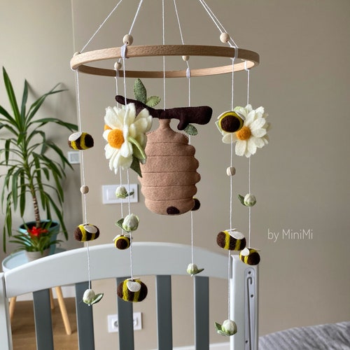 Baby Bee Mobile Baby Bee Room Decor Bee Nursery Decor - Etsy
