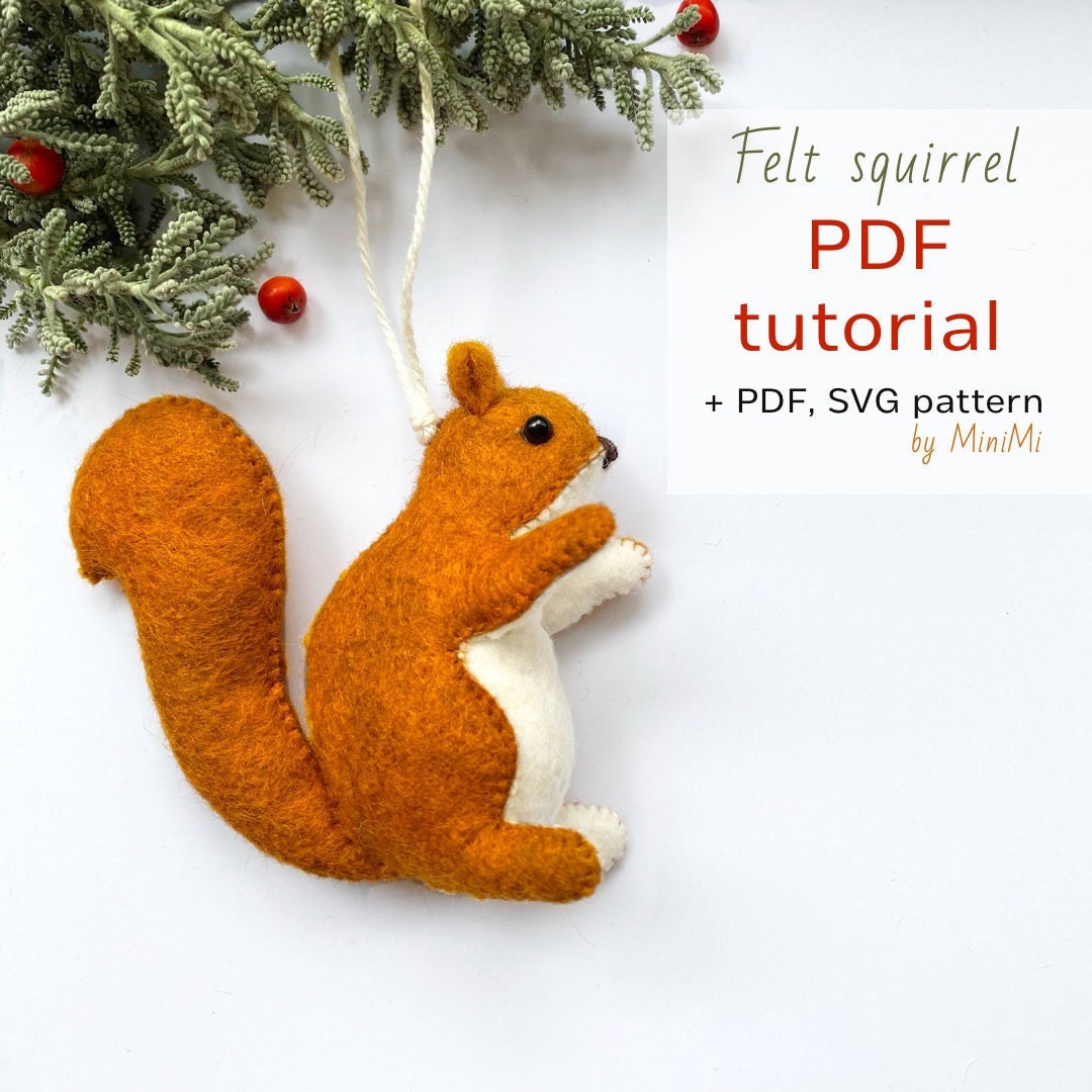 Xmass Felt Tree Toy Red Squirrel PDF Pattern Download, Sewing Tutorial ...