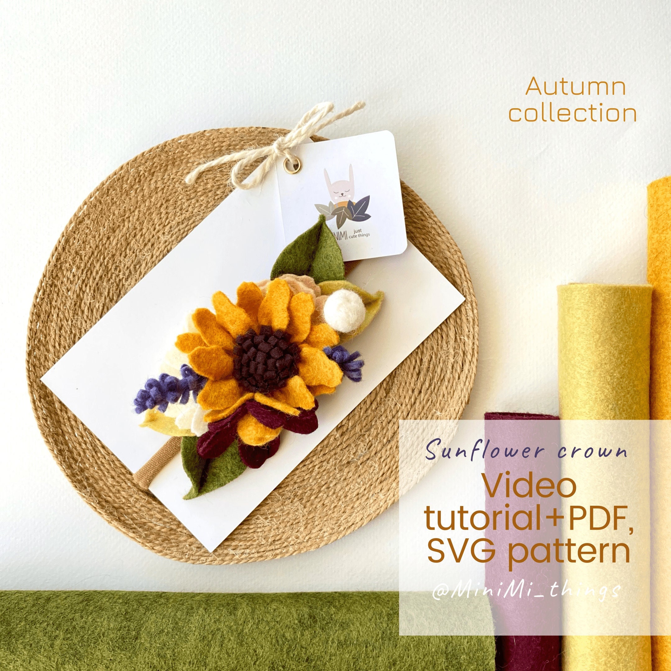 Fall Sunflower Crown Video Tutorial PDF SVG EPS Pattern - Etsy