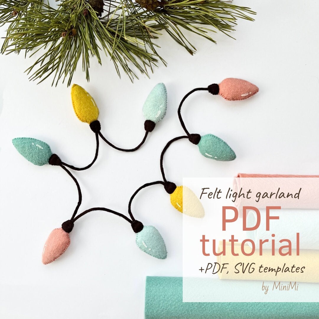 Felt Light Bulb Garland PDF Pattern Download, Sewing Tutorial - Etsy