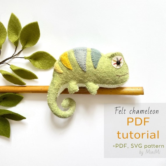 Summer Felt 3d Chameleon PDF Pattern Download Sewing Tutorial - Etsy