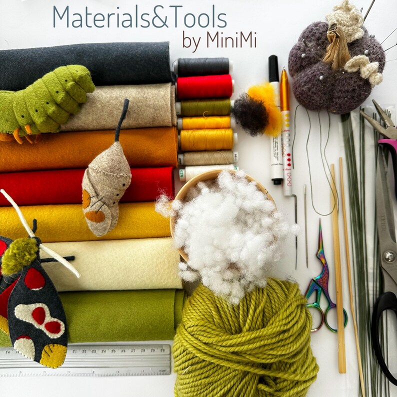 Felt Moth Life Cycle Pattern Bundle – PDF Sewing Tutorial, DIY Felt ...