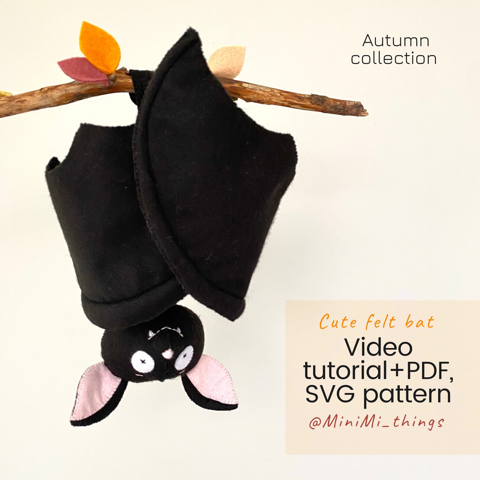 Halloween Plush Bat Video Tutorial. PDF SVG Pattern - Etsy