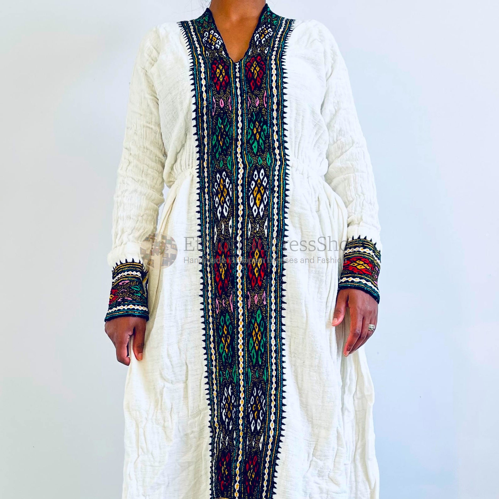 Ethiopian Axum Dress, Traditional Handmade Embroidered Habesha Clothes ...