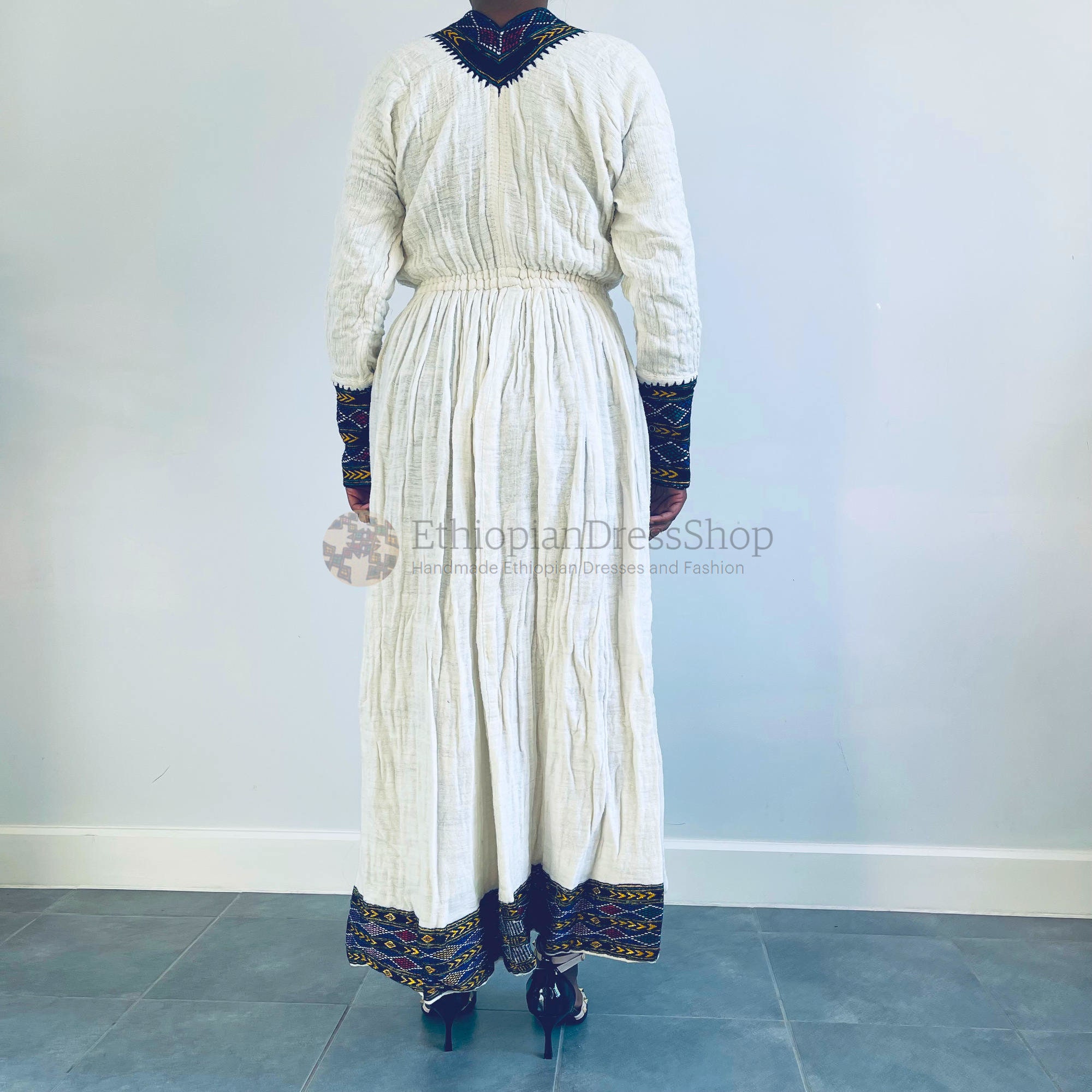 Ethiopian Axum Dress, Traditional Handmade Embroidered Habesha Clothes ...