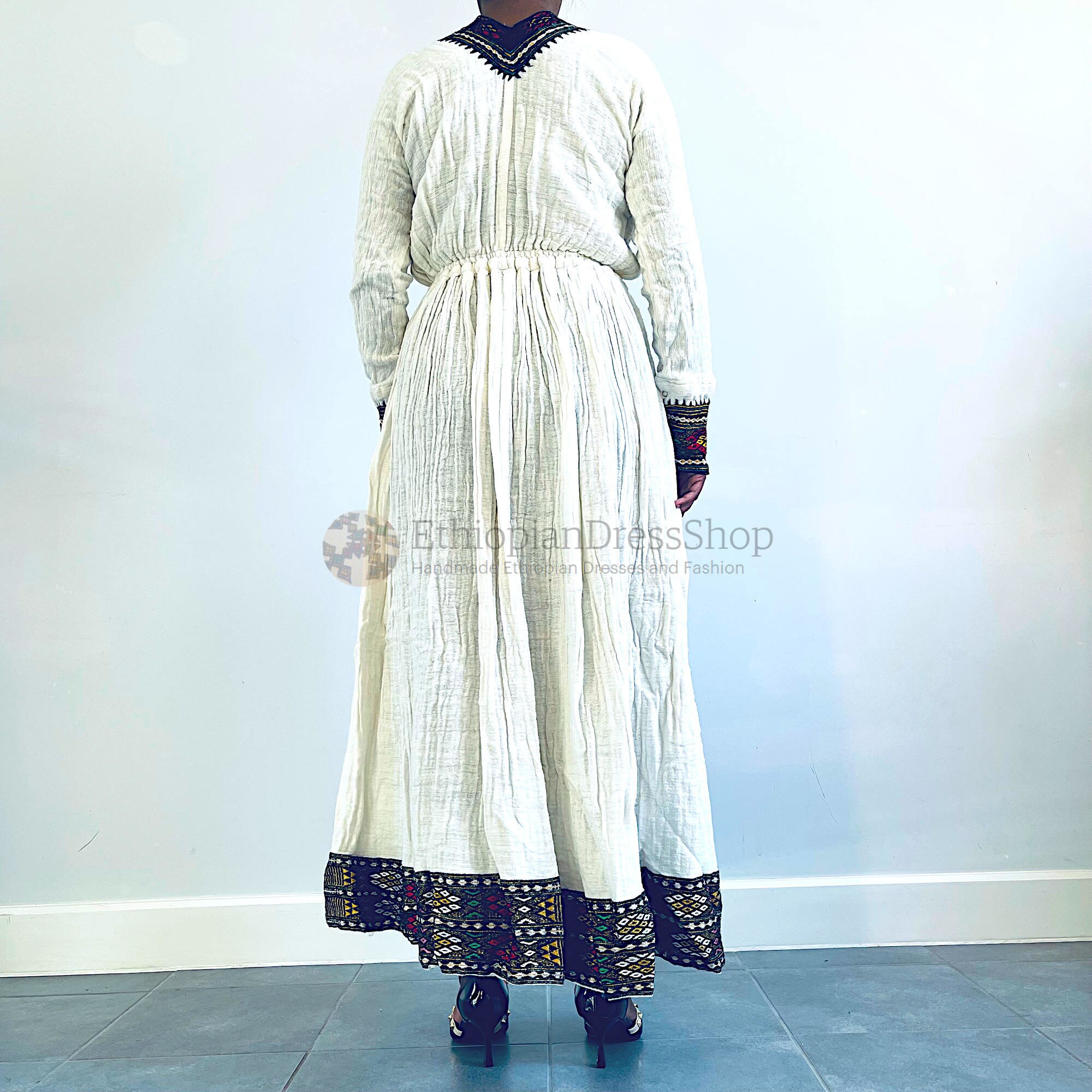 Ethiopian Axum Dress, Traditional Handmade Embroidered Habesha Clothes ...