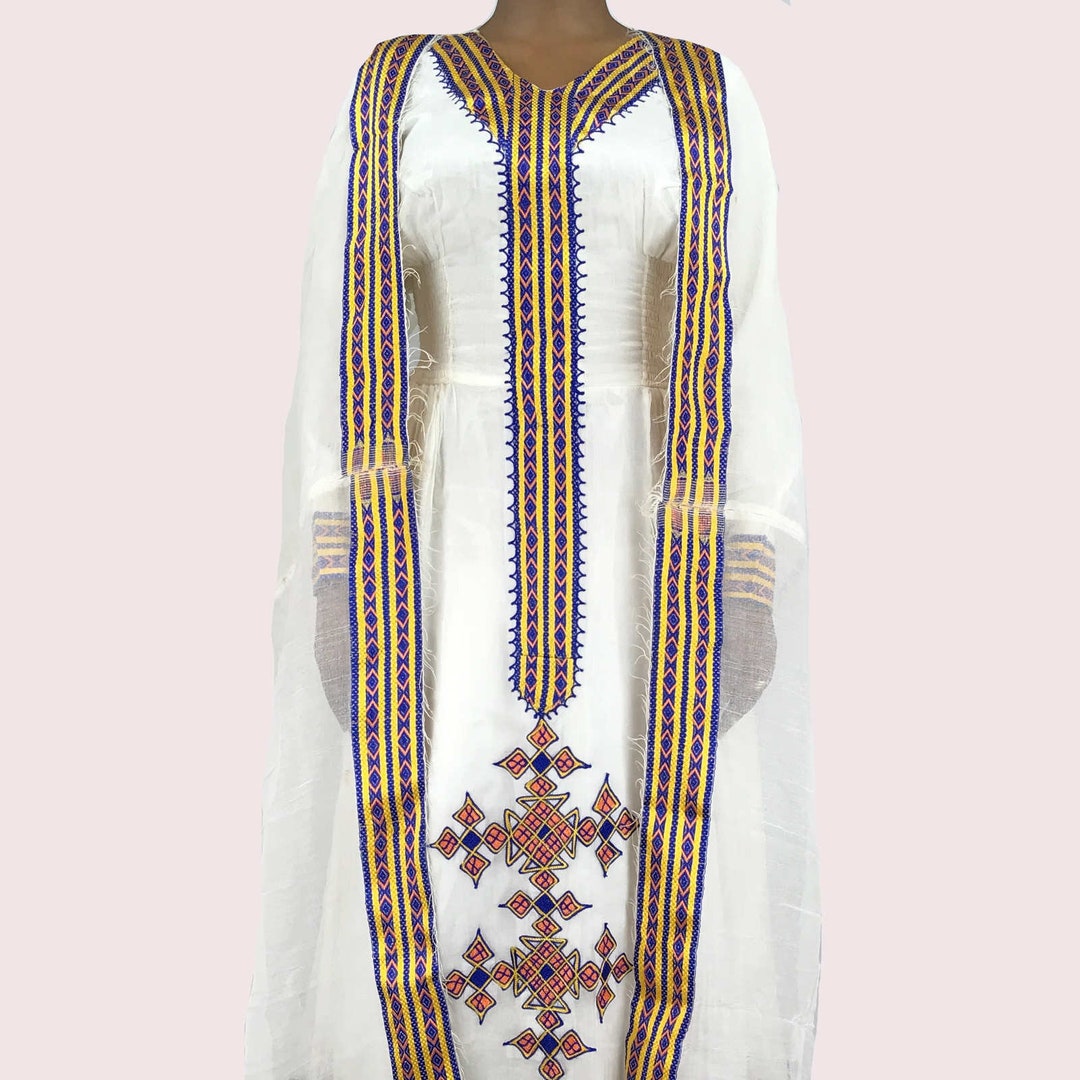 Ethiopian Traditional Dress, Habesha Kemis, Zuria Menen Kemis, Eritrean ...