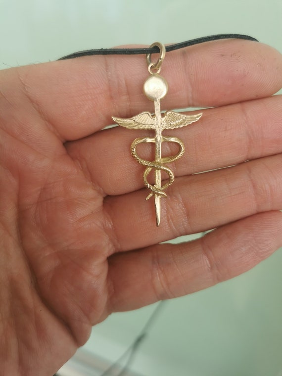 Solid brass pendant.A symbol of health. Greek Mytholo… - Gem