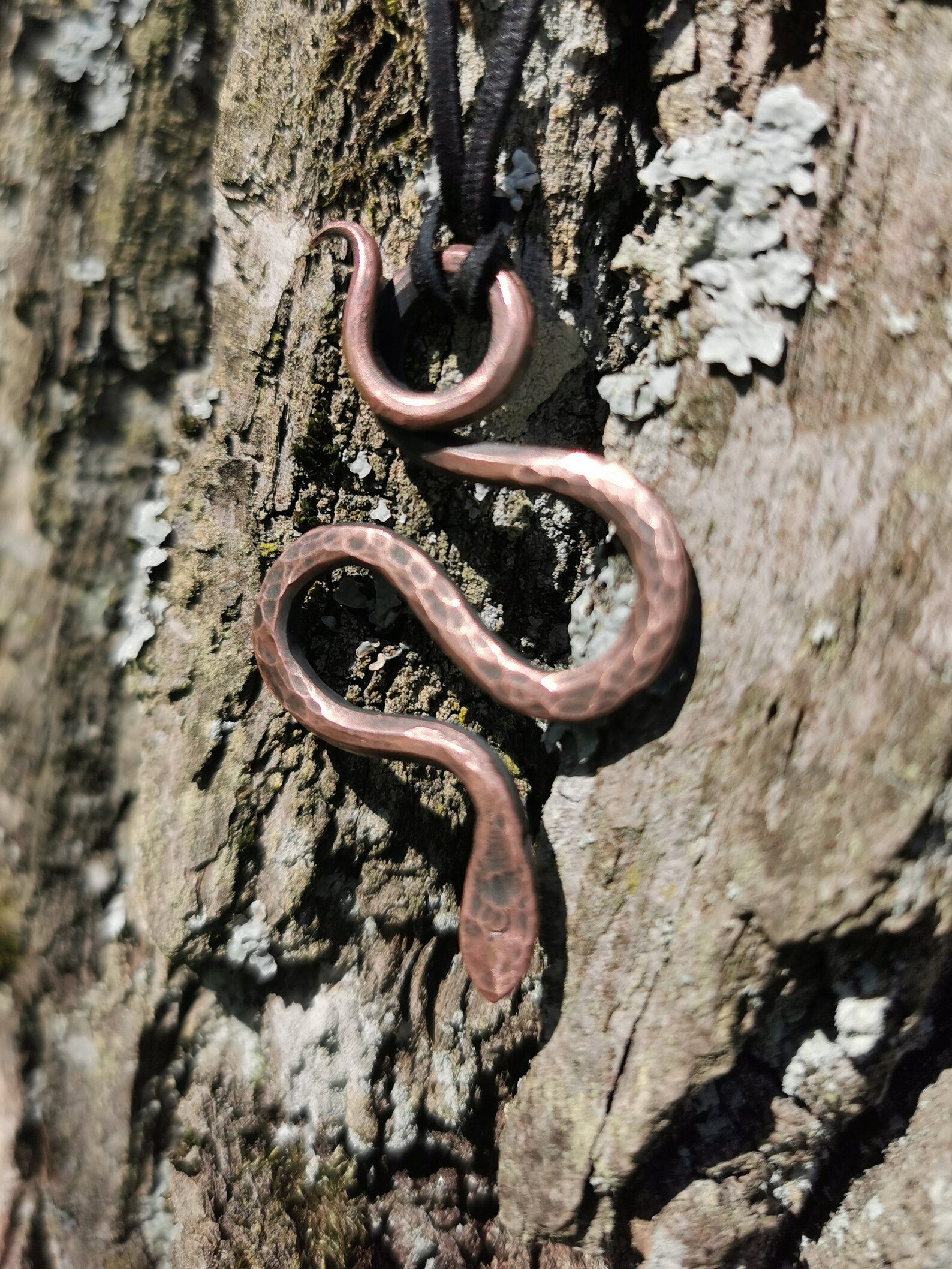 Copper Handmade Snake Pendant. Hand Forged Pendant Pagan - Etsy