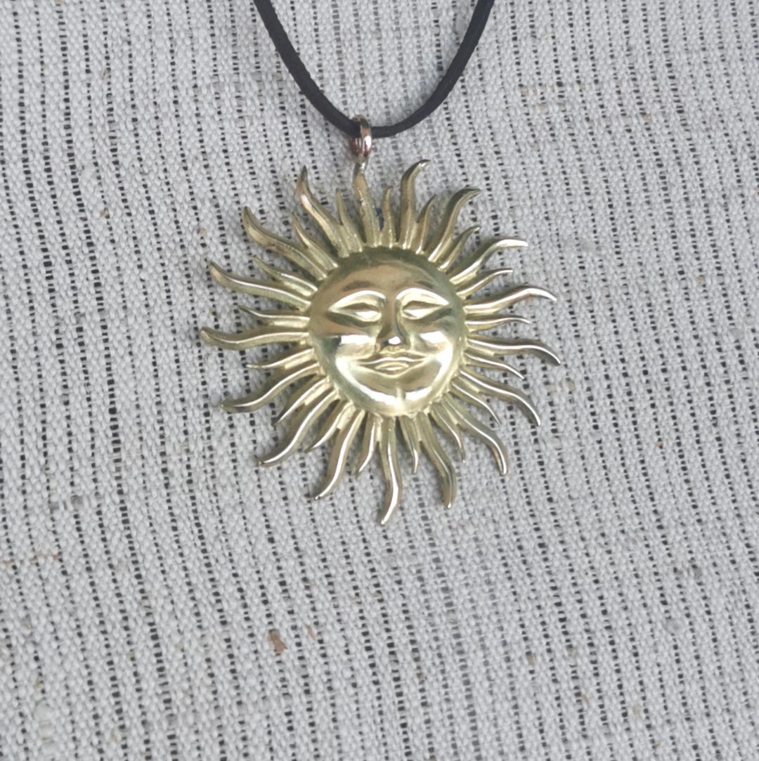 DO NOT Ship to the USA. Brass Pendant,pendant in Shape of Sun Symbol of ...