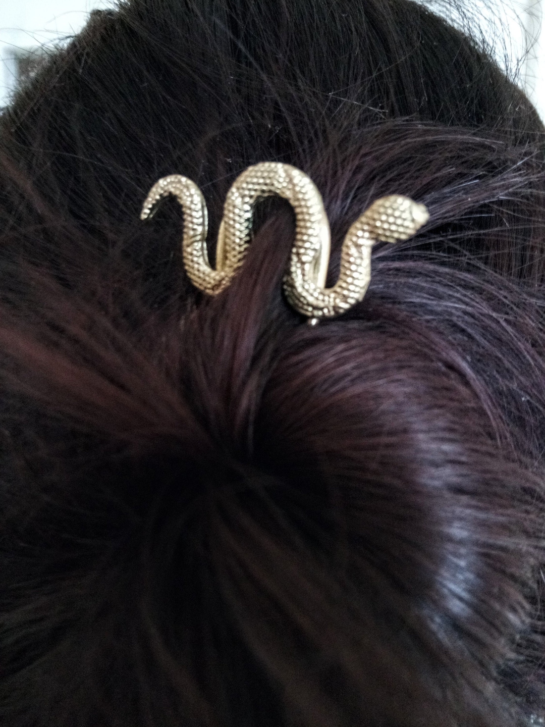 Hair Pin of Brass,hair Fork in Shape of Snake, Hair Pin for Twist Bun ...