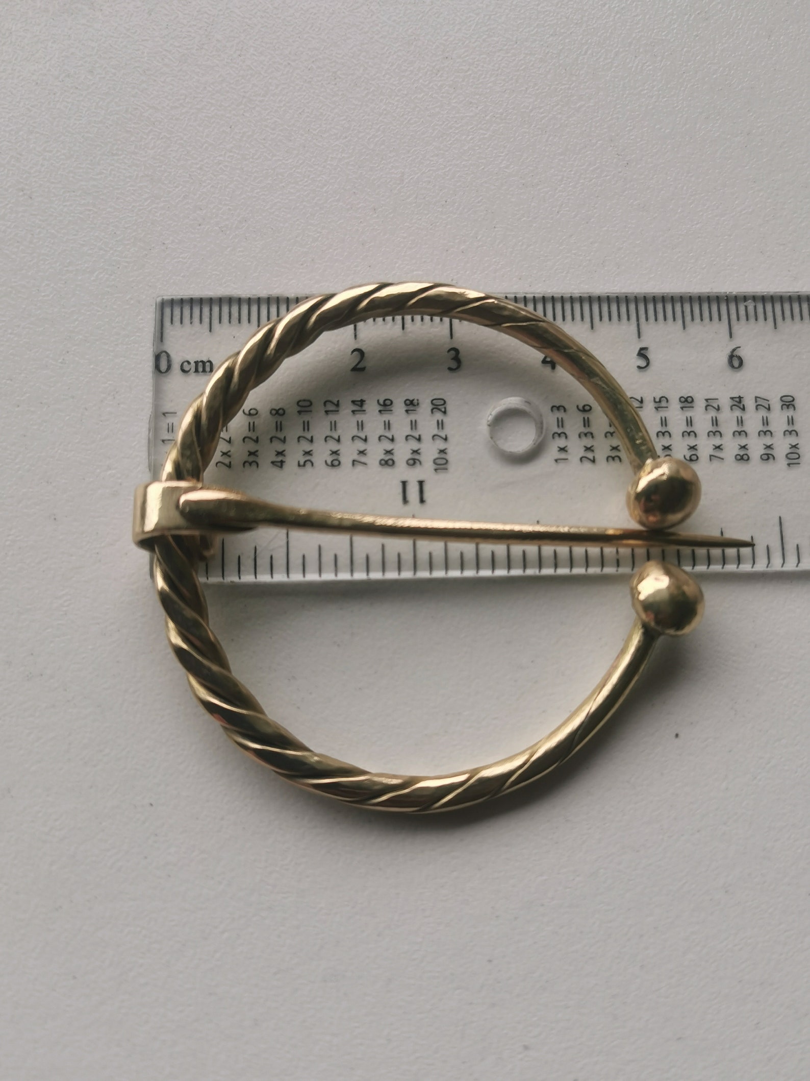 Large Fibula Handmade of Brass Twisted Horseshoe Shape Brooch Scarf ...