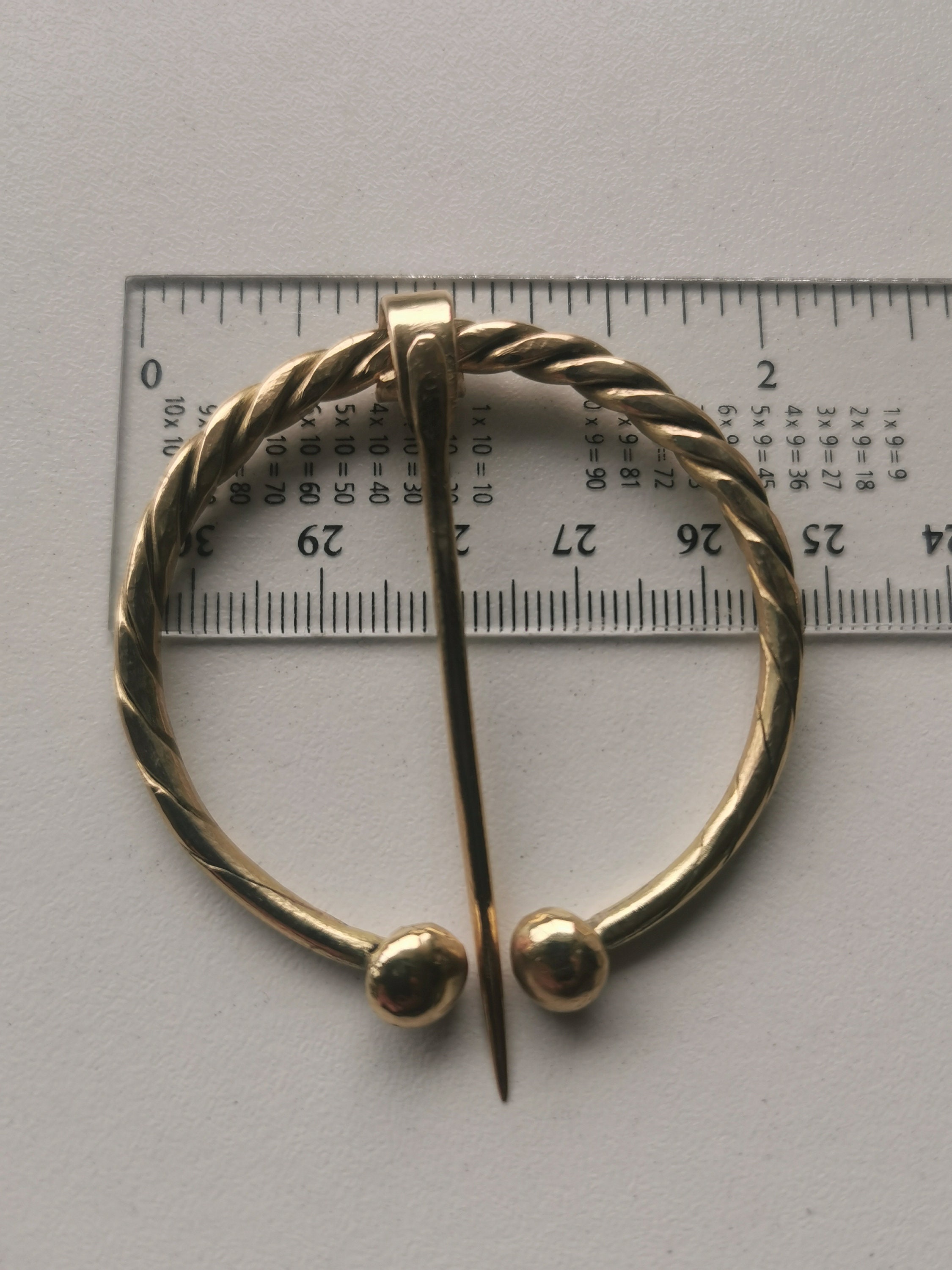 Large Fibula Handmade of Brass Twisted Horseshoe Shape Brooch Scarf ...