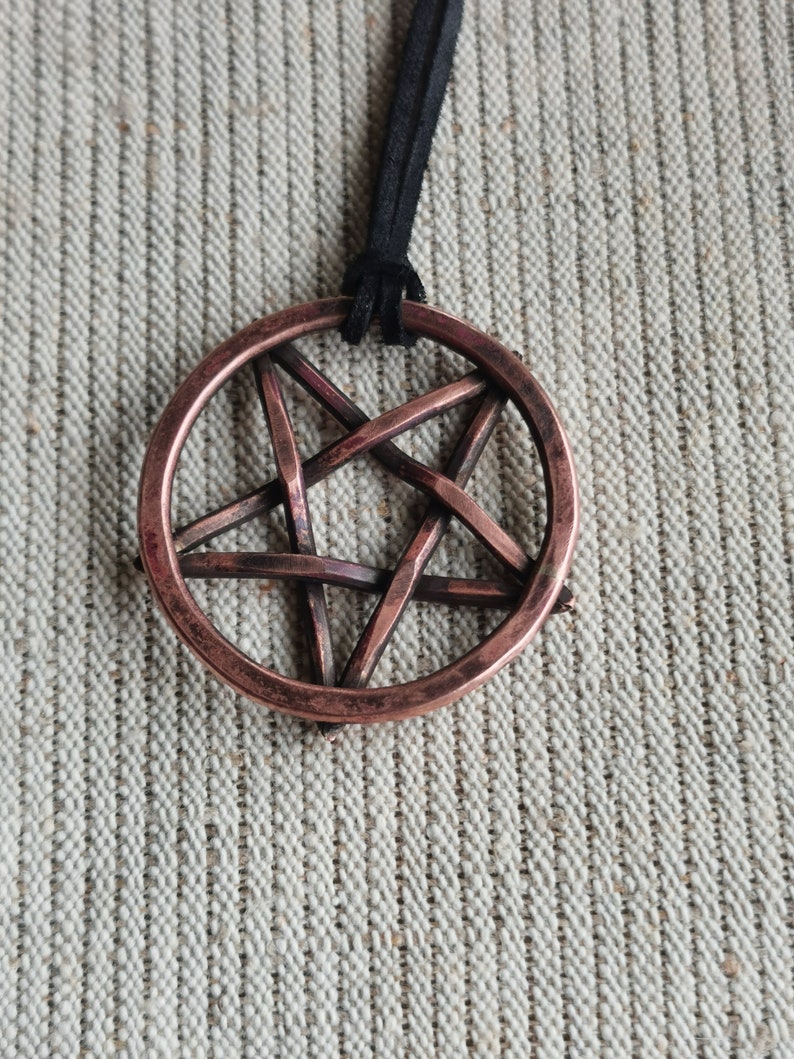 Pendant. Forged Copper Pentagram Amulet. Hammered Handmade - Etsy