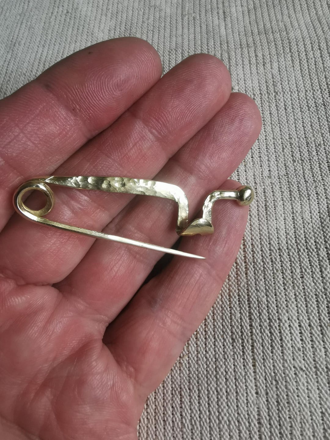 Brass Fibula Stylized Snake Handmade Prisoner Brooch Viking Celtic ...