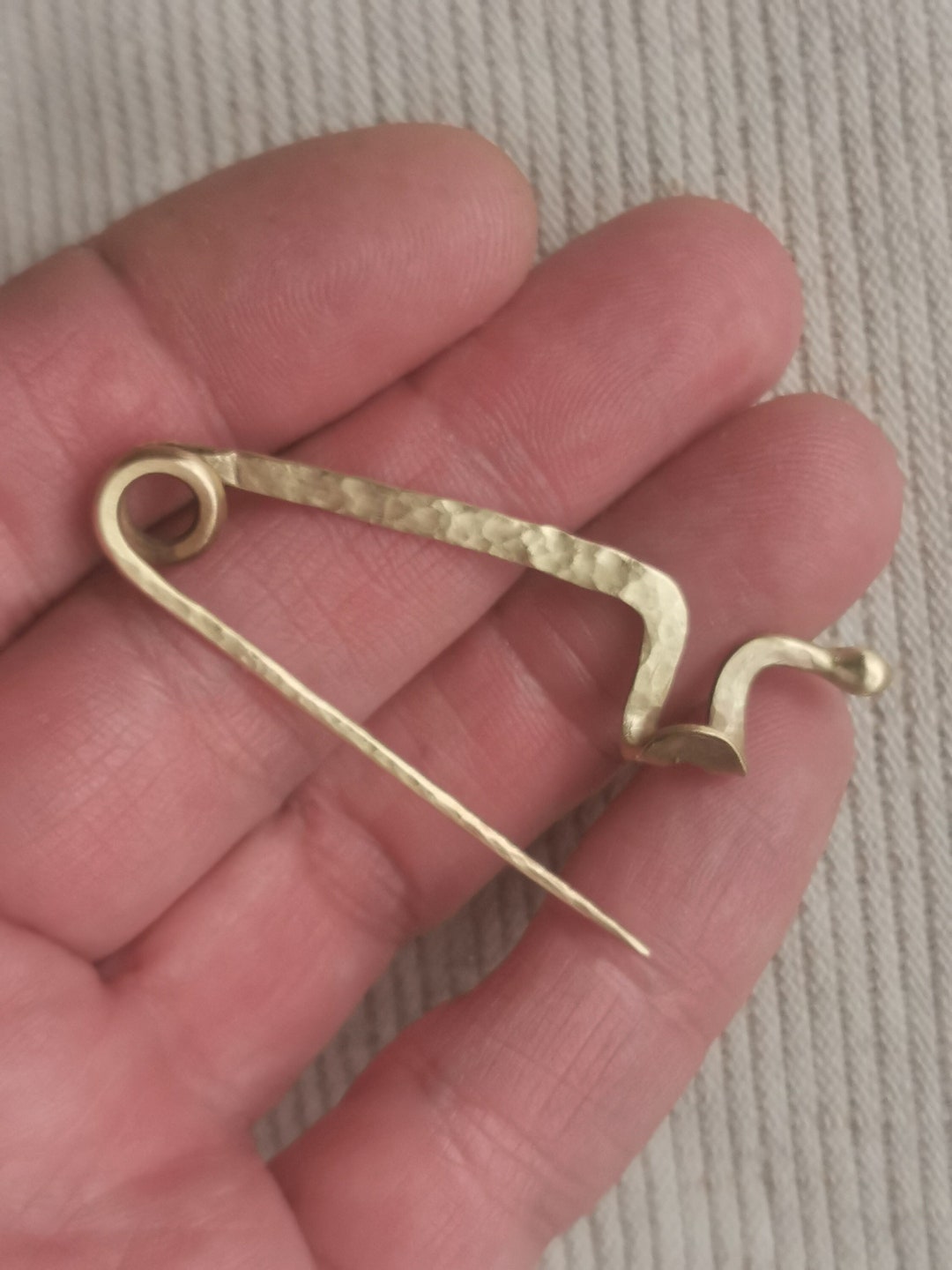 Brass Fibula Stylized Snake Handmade Prisoner Brooch Viking Celtic ...