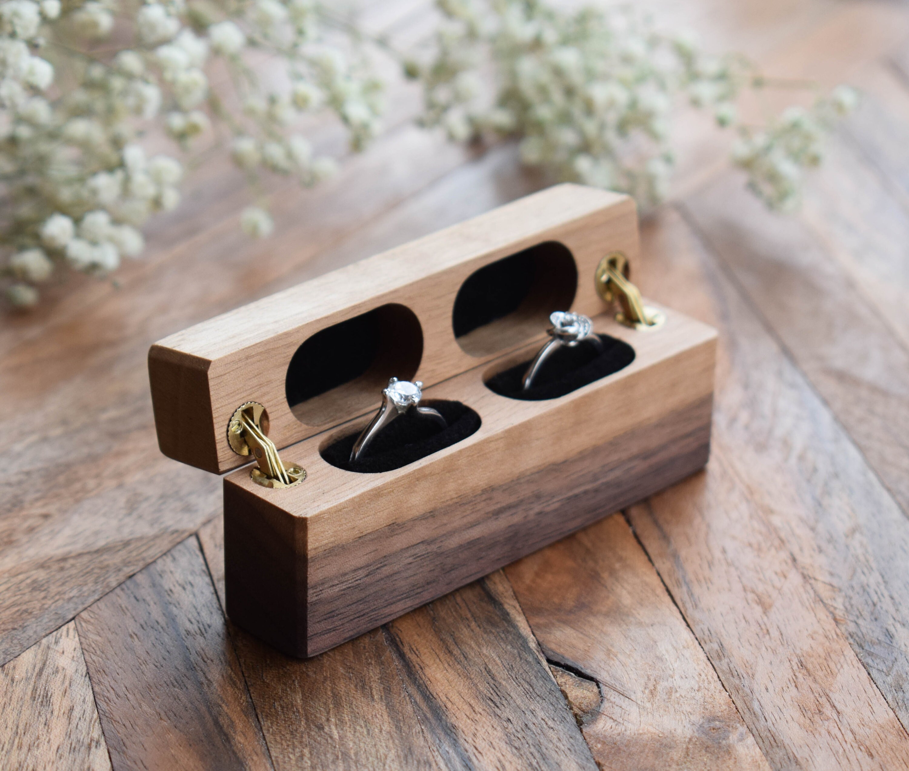 Ceremony Ring Box DHL Express Free Wedding Slim Double Ring | Etsy