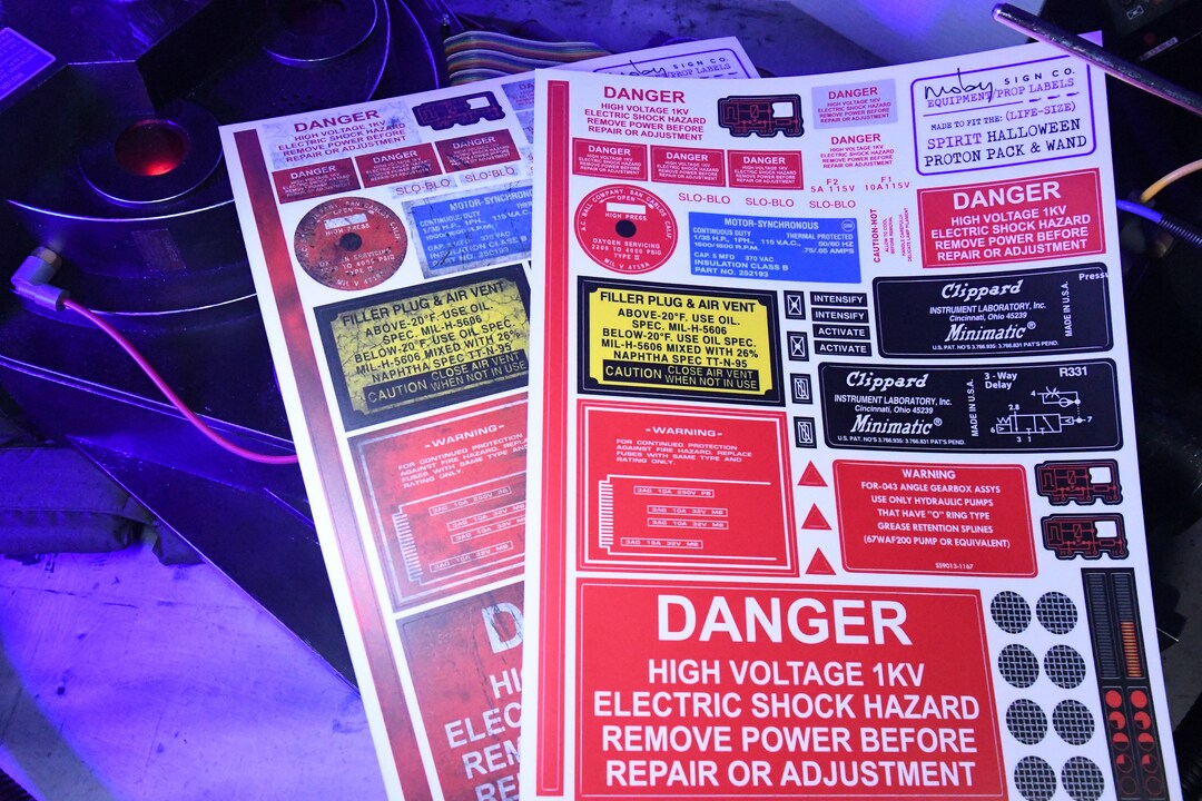Life-size Spirit Halloween Proton Pack Label/sticker Kit - Etsy