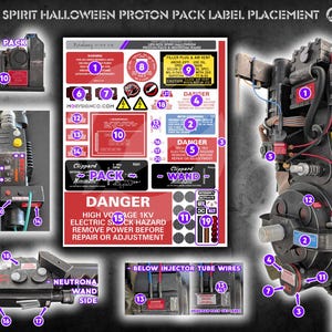 Life-size Spirit Halloween Proton Pack & Neutrona Wand Labels - Etsy