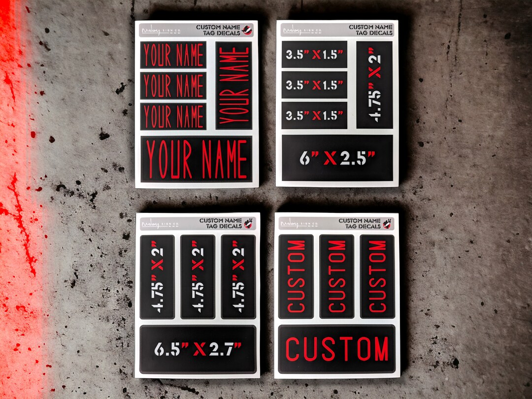 Name Tag Decal/stickers personalized - Etsy