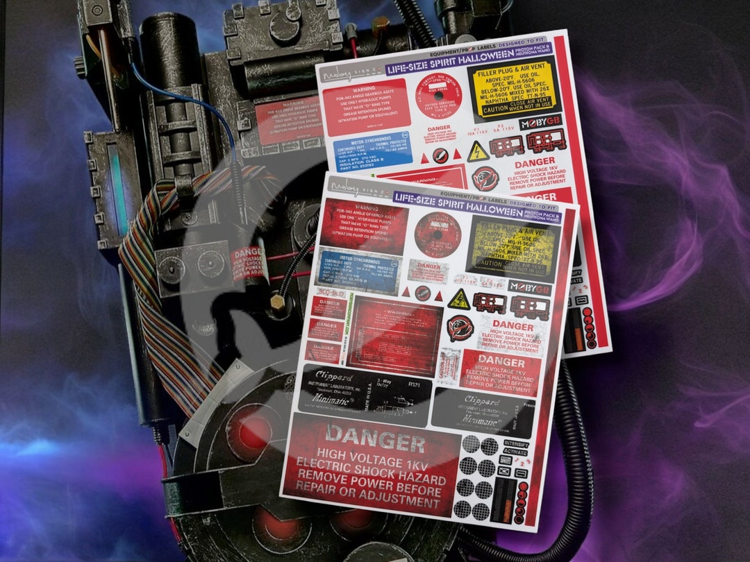 Life-size Spirit Halloween Proton Pack & Neutrona Wand Labels - Etsy
