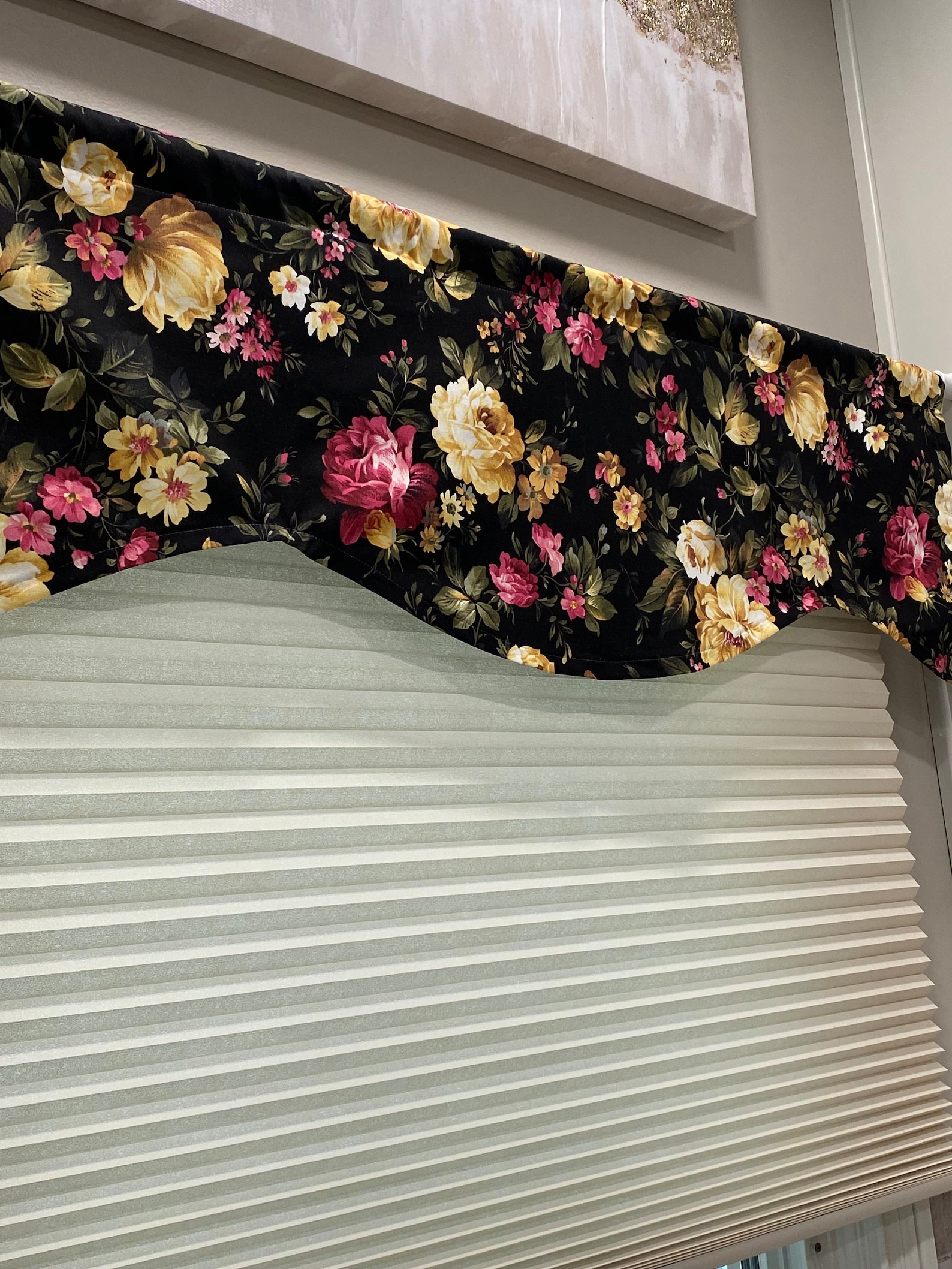 Vintage Cottage Kitchen Window Valance: Burgundy, Roses - Etsy