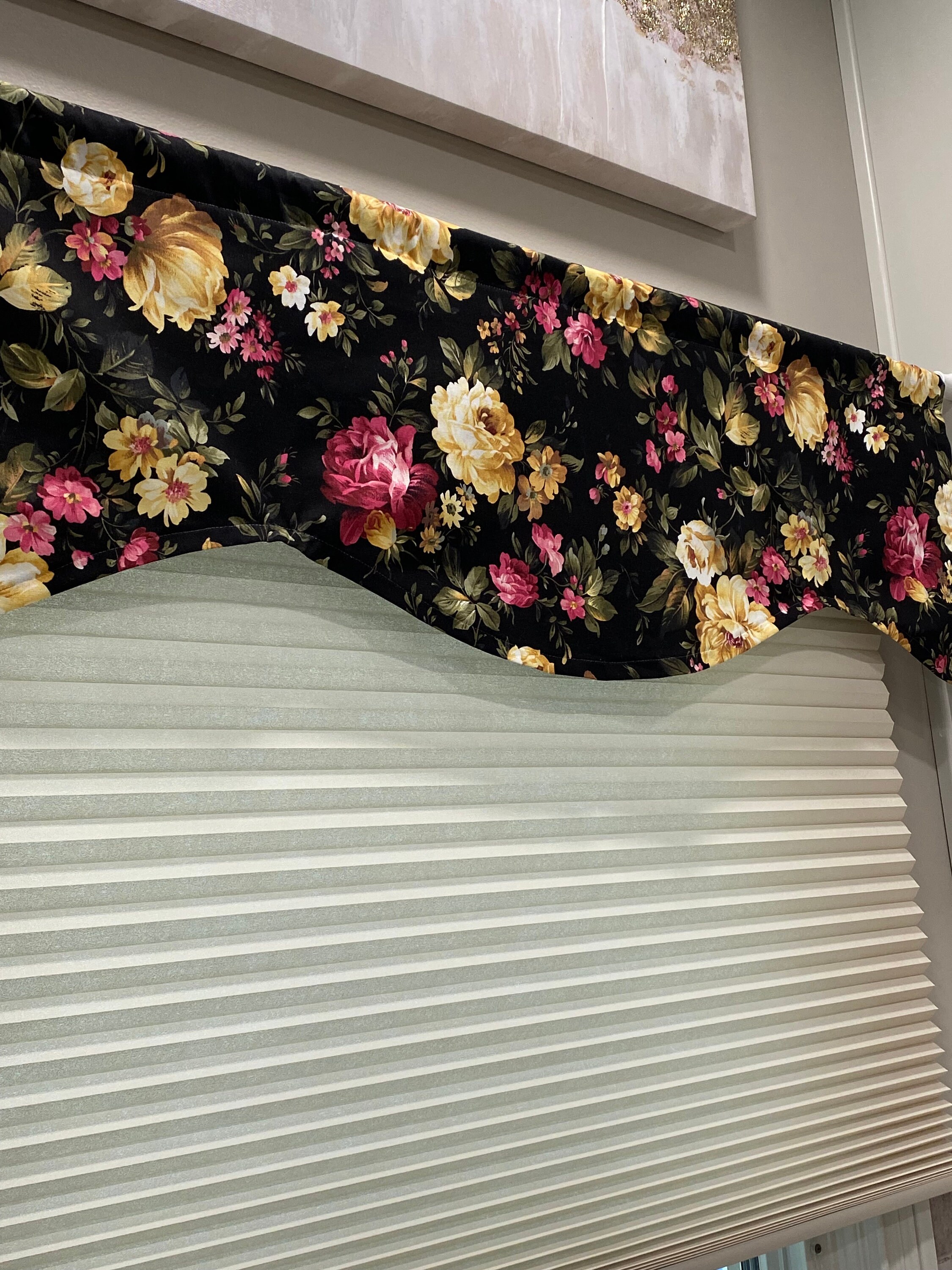 Floral Roses Kitchen Valance: French Country Cottage Decor - Etsy