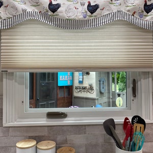 ROOSTER CHICKEN Kitchen Window Valance, Kitchen Window Curtains, Window ...