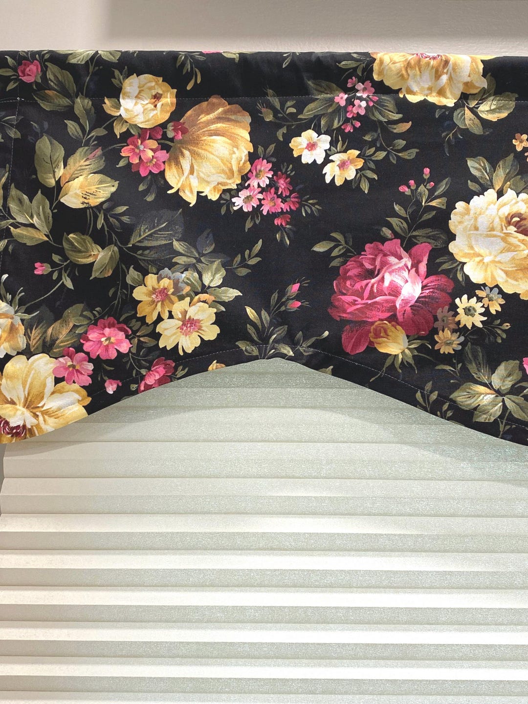 Floral Roses Kitchen Valance: French Country Cottage Decor - Etsy