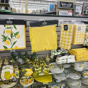 Lemon Window Valance With Matching Cafe Curtains. Custom Order Sizes ...