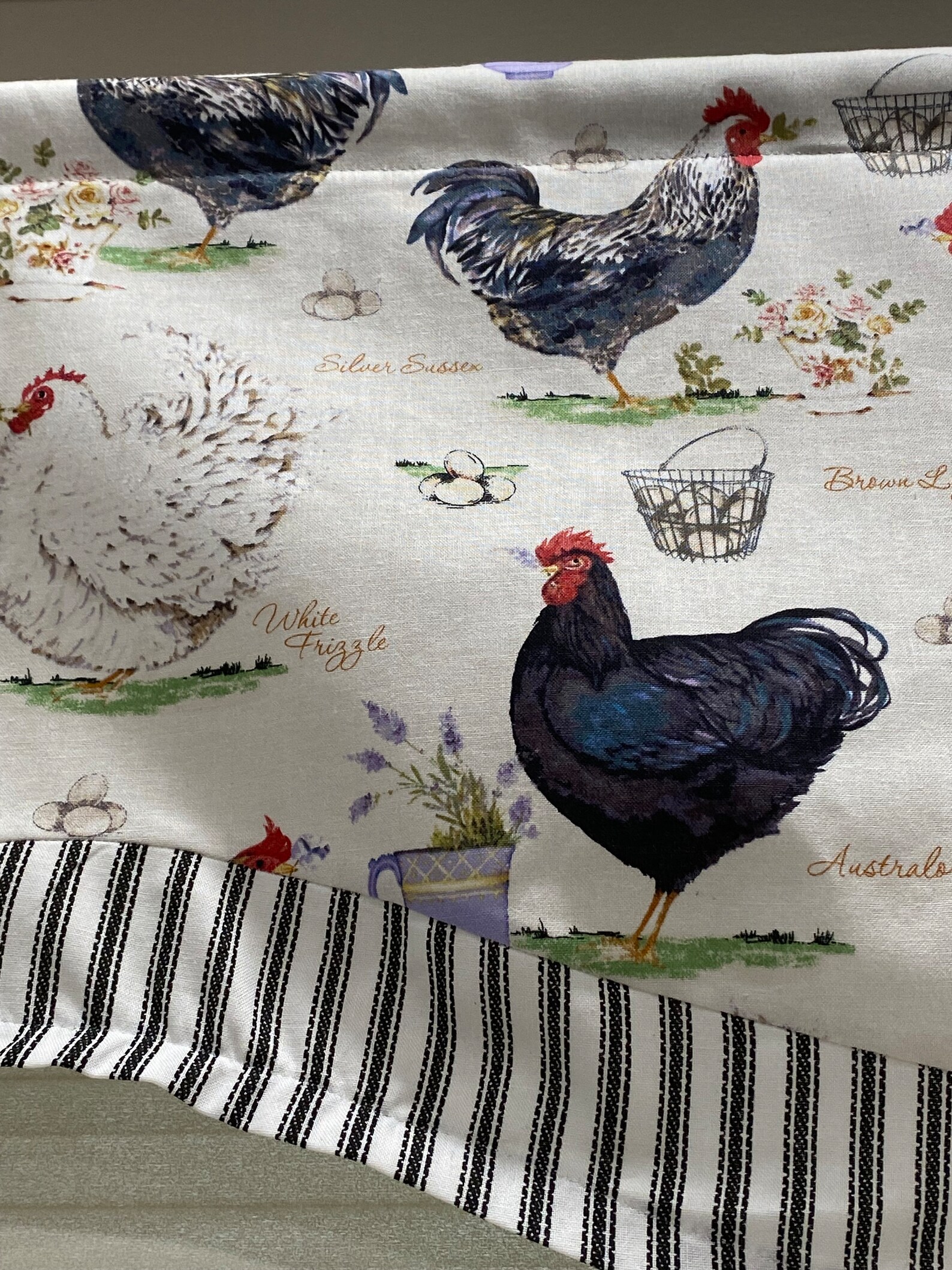 ROOSTER CHICKEN Kitchen Window Valance, Kitchen Window Curtains, Window ...